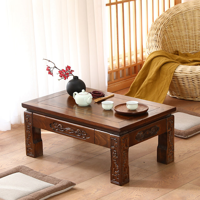 Solid wood bay window small coffee table table Japanese -style tatami ...