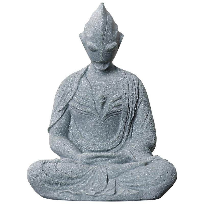Junyue Kiln Ceramic Ultraman Ornament - Stone Carving Style for Living ...
