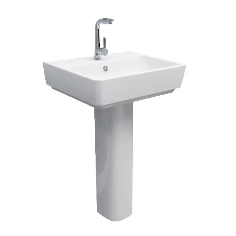 Small Apartment Vertical Ceramic Wash Basin - Integrated Floor-Standing ...