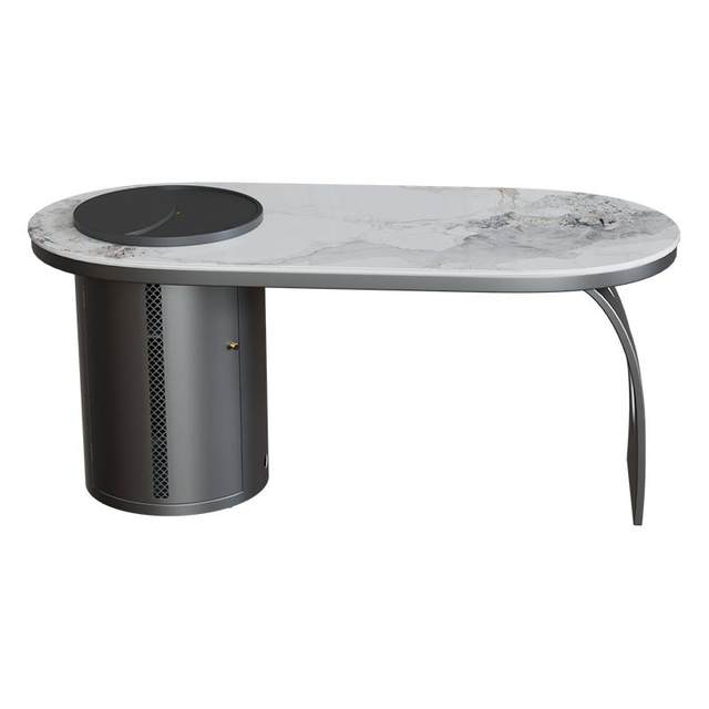Simple modern balcony slate tea table and chair combination light ...