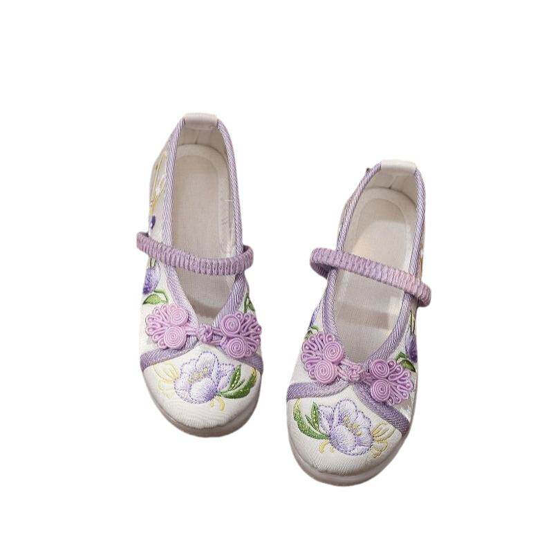 Girls Hanfu Shoes - Embroidered Chinese Style Dance Shoes