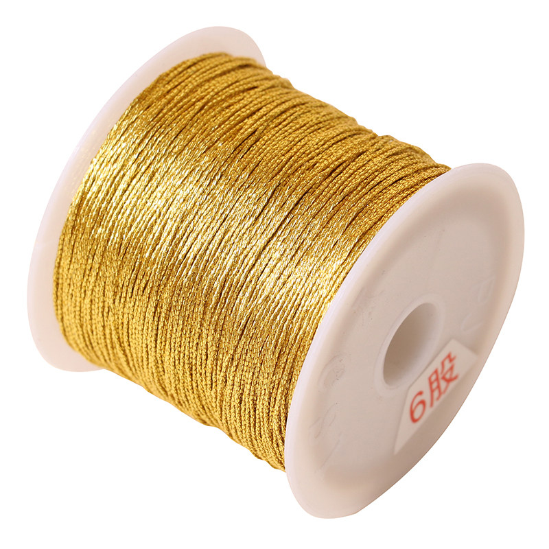 Gold and Silver Thread Bracelet - 6-Strand Hand-Woven Rope with ...
