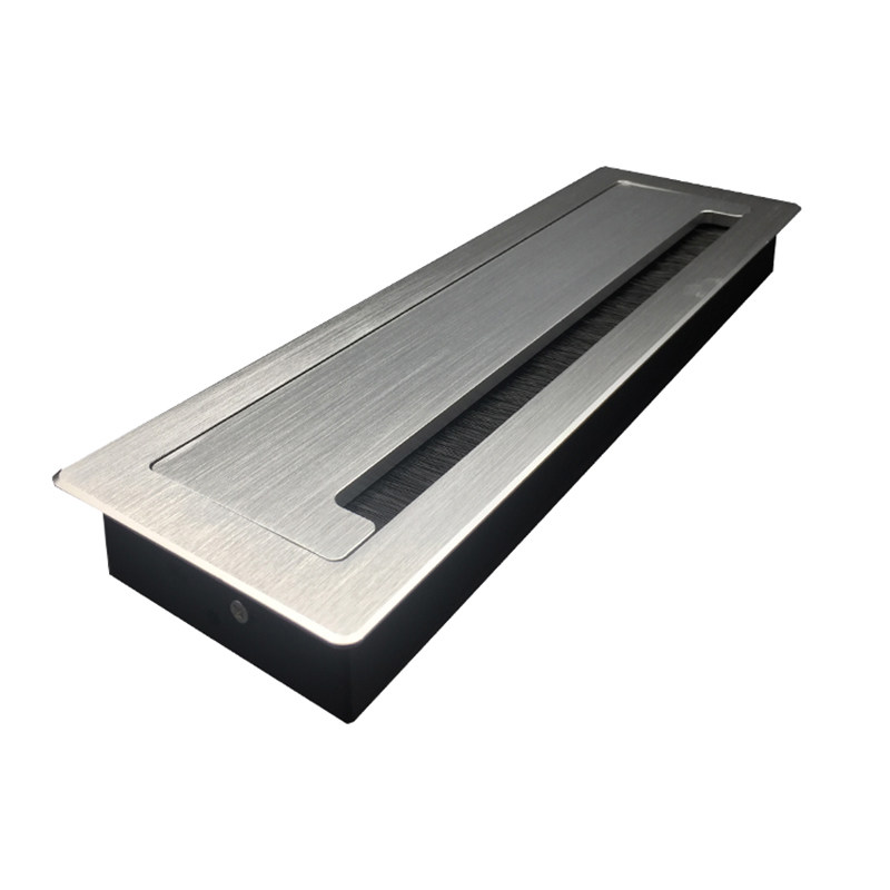 Aluminum Alloy Damping Buffer Socket Wire Trough for Computer Desk