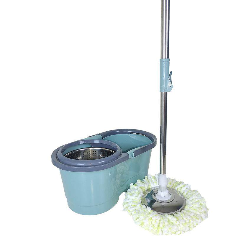 Household Rotating Mop Bucket - Hands-Free Cleaning Mop Rod - Stainless ...