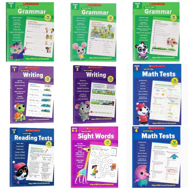 100 yuan 4 pieces Scholastic Success with Grammar Grade 1-5 Math ...