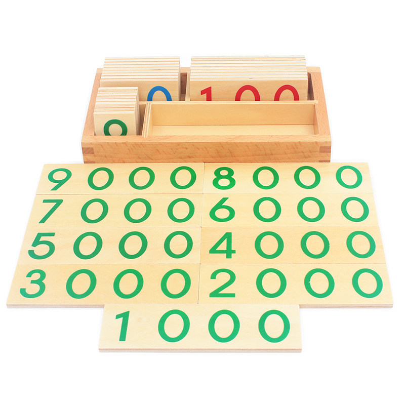 Montessori Number Cards 1-9000 Wooden Educational Toy