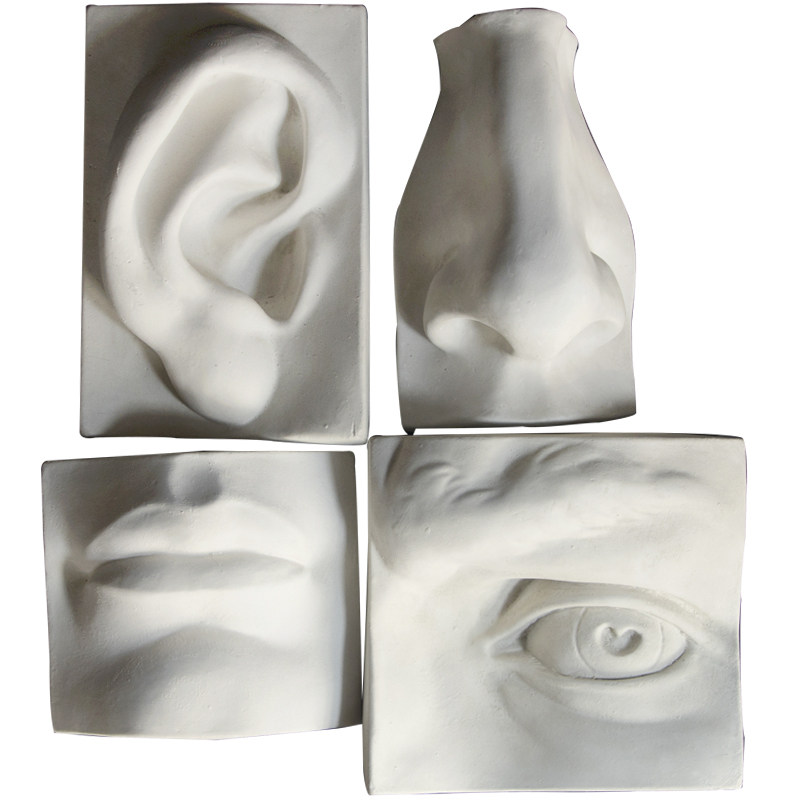 Real Face Cut Plaster Statue of Facial Features - Nose, Eyes, Mouth ...