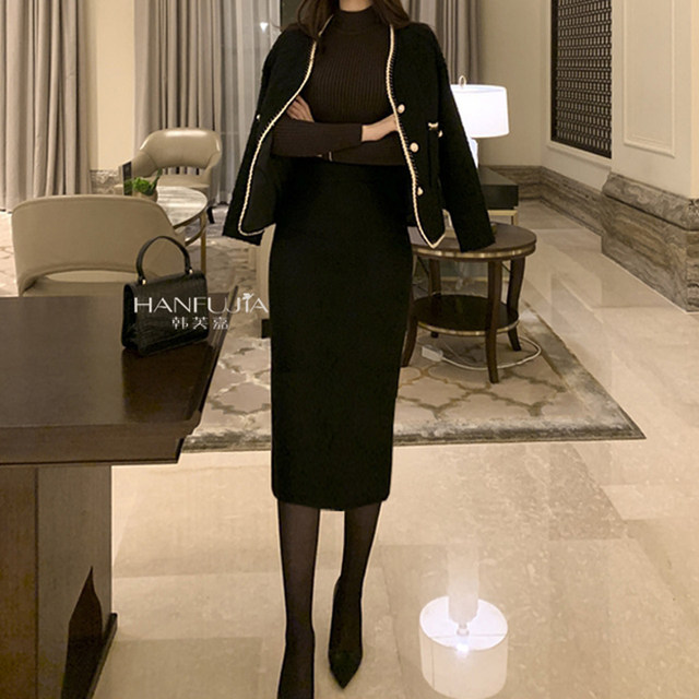 2024 new autumn and winter woolen skirt, slim-fitting mid-skirt, high-waisted mid-length skirt ...