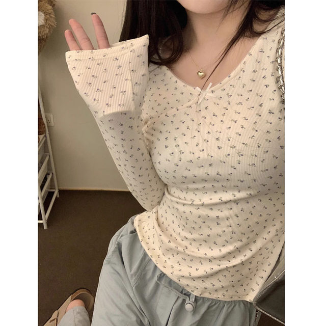 Design Sweet Broken Flower Butterfly Festival Long -sleeved T -shirt ...