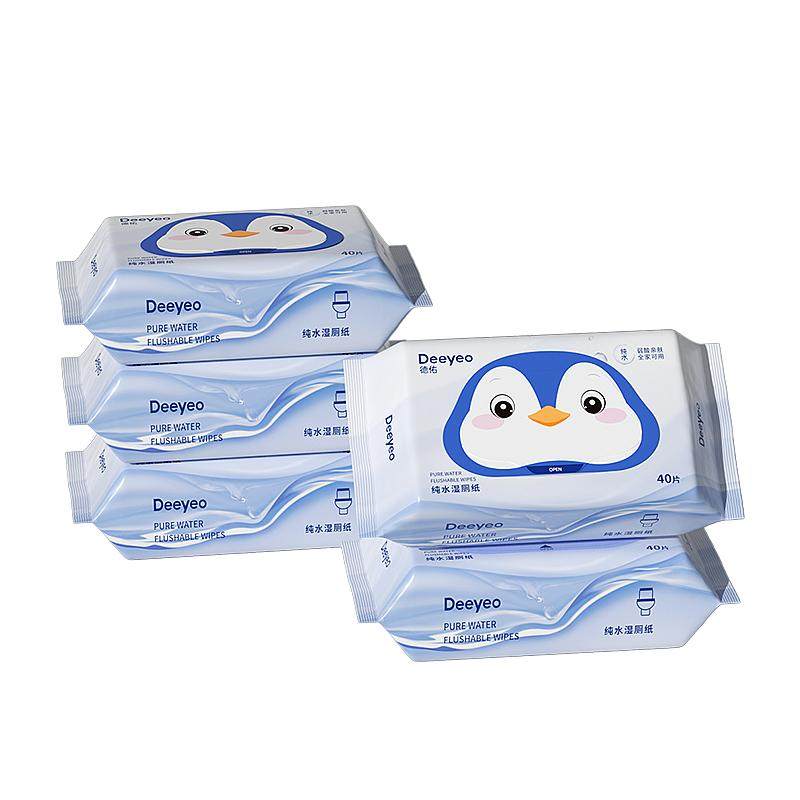 Deyou Pure Water Wet Toilet Paper - Family-Friendly Cleaning Wipes