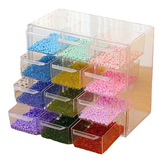 Bead Storage Drawer - Glass Crystal Cabinet for Jewelry and DIY Materials