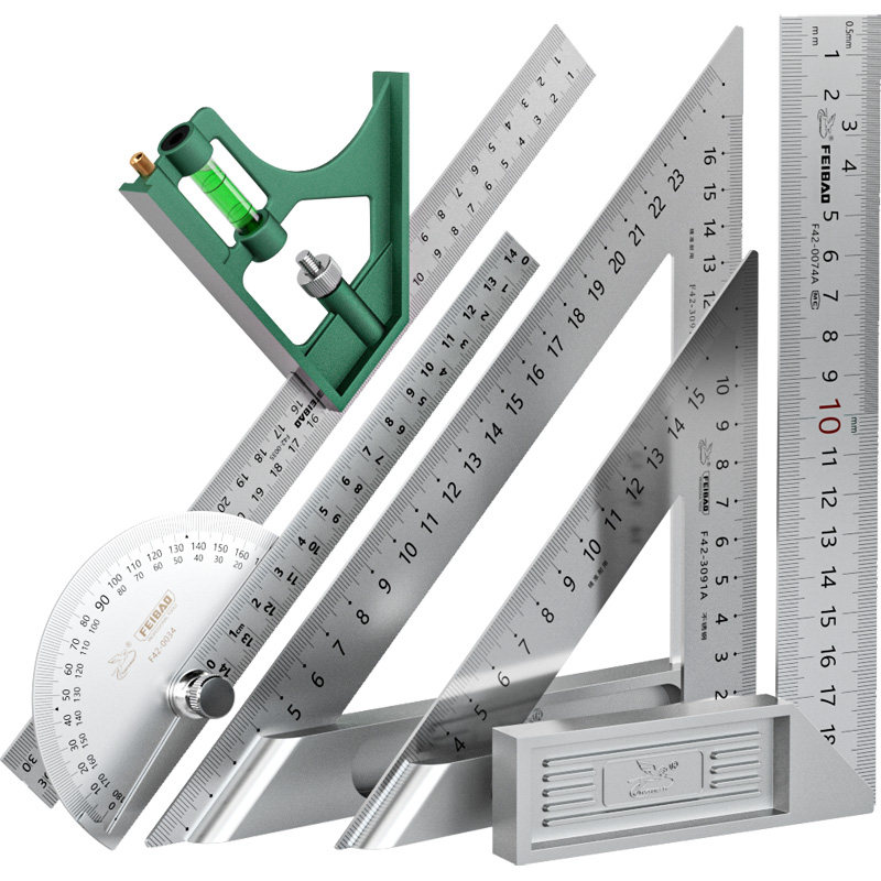 Feibao Woodworking Angle Ruler - Stainless Steel Triangle Measuring ...