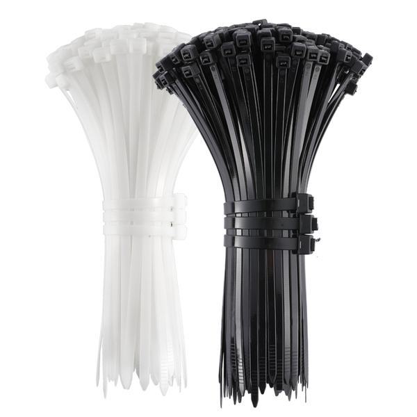 Strong large cable ties black and white 8 self-locking | Nlzd Cable ...