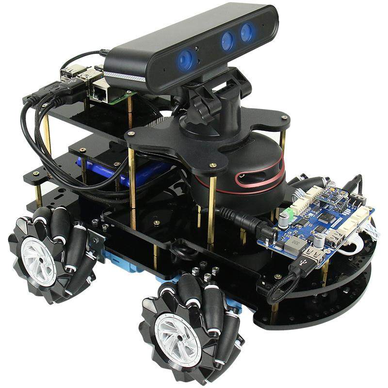 Raspberry pi 4b ros car ros smart car robot ros პროგრამირება განათლება mecanum wheel ai car slam ...
