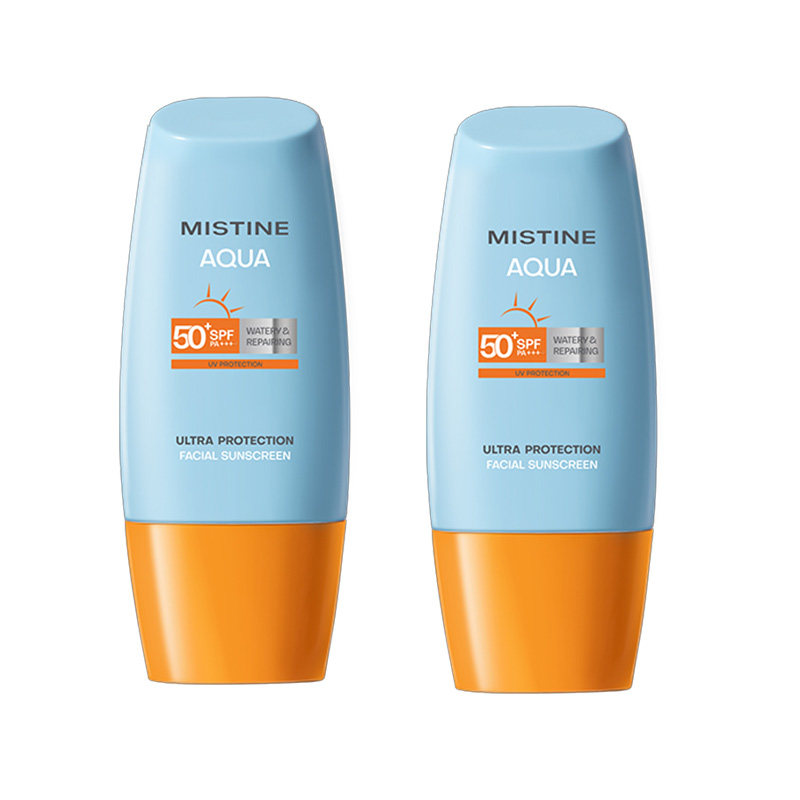 2瓶23版泰版mistine蜜丝婷防晒霜面部小黄帽小蓝帽SPF50军训40ml