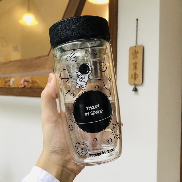 Star Astronaut Cup High-end Double-layer Glass Cup Women's Summer Ins ...