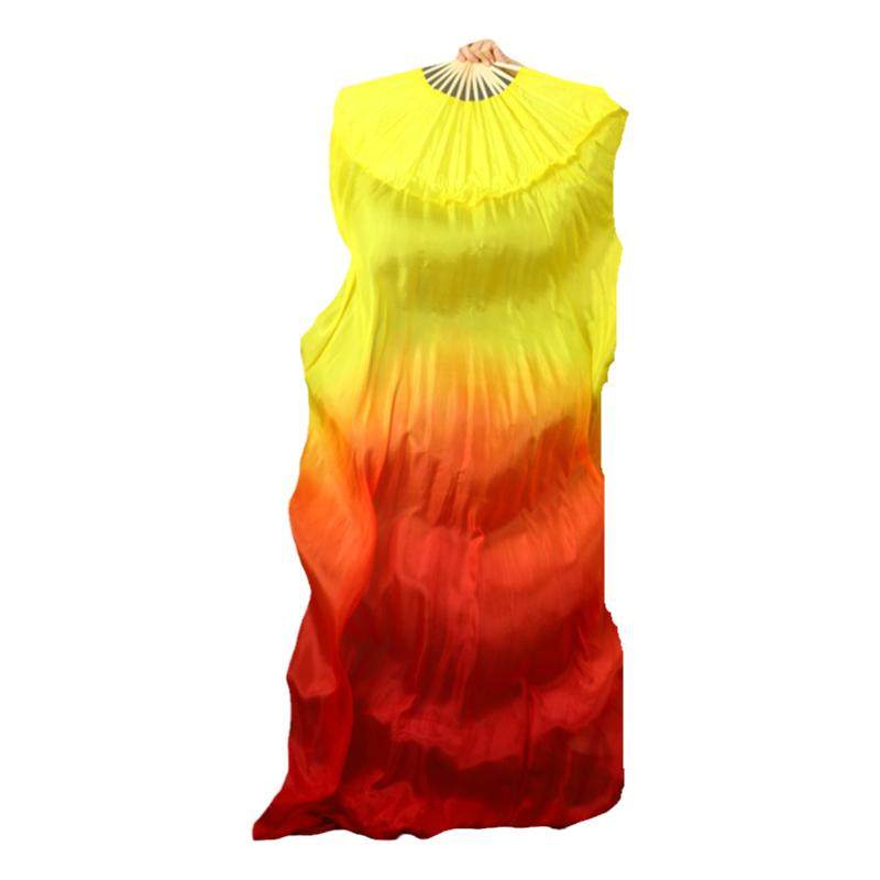 Silk dance fan flame fan gradient color belly dance silk fan extended ...