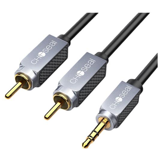 Câble audio Choseal 3.5mm vers RCA - Cuivre monocristallin plaqué argent