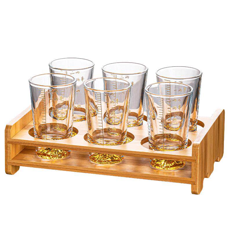 High-End Liquor Cups Set for Two with Bullet Shape Design