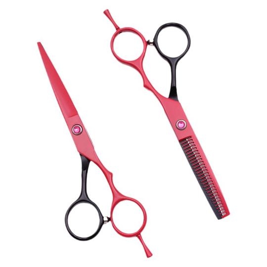 Firesmith Hair Scissors Set - Black & Red Hairdressing Kit