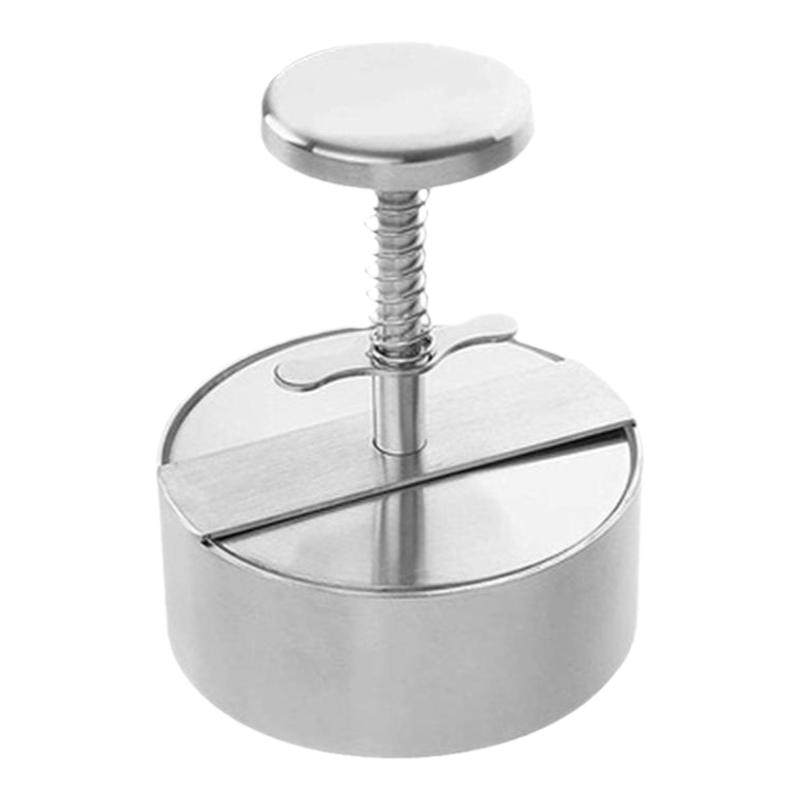 Bj Stainless Steel Meat Press - Round Patty Maker for Burgers, Beef & Rice