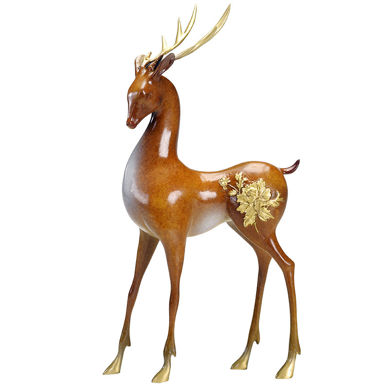 Copper Deer Ornaments - New Chinese Style Home Decor