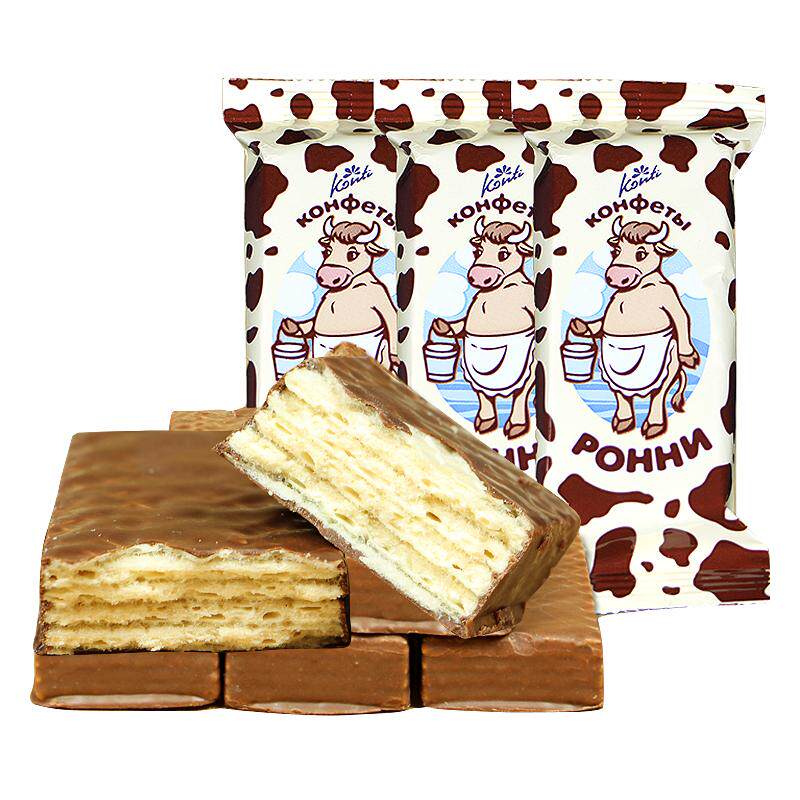 Konti Big Cow Chocolate Wafer Biscuits - 500g - Imported from Russia