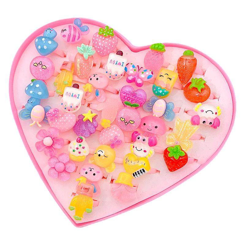 Yuxi Princess Gemstone Ring for Girls - Cute Crystal Toddler Gift Set