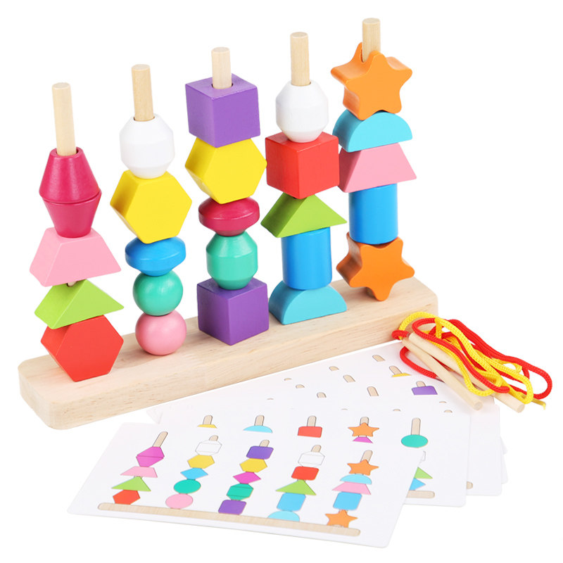 Wooden Educational Beaded Toy for Children's Cognitive Development