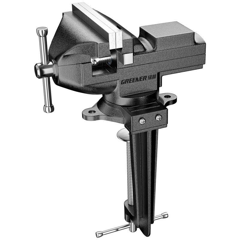 Greener Cast Steel Table Vise - Multi-Function Workbench Clamp
