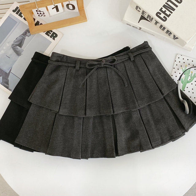 2024 autumn and winter new retro fashion niche lace high waist thin hair, thin hair, pleated ...