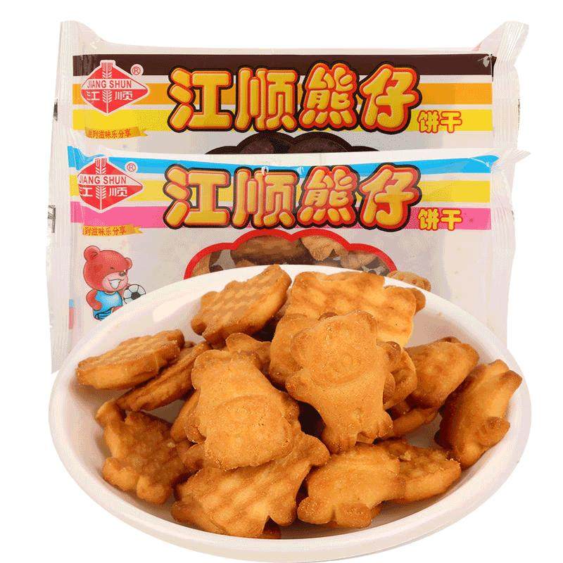 Jiang shun 곰 비스킷 곰 초콜릿 우유 손가락 비스킷 8090년대의 옛날 어린 시절 향수를 불러일으키는 간식
