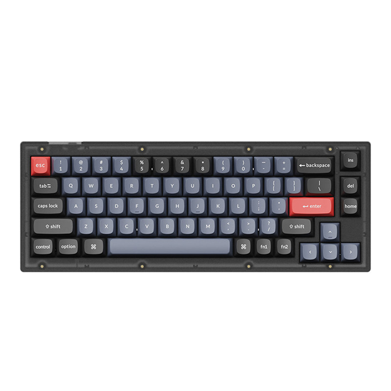Keychron V2 Black Mechanical Keyboard with Transparent Volume Knob - 65 ...