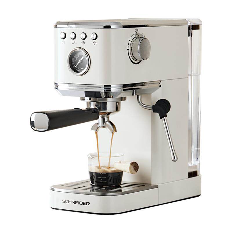 Schneider Semi-Automatic Coffee Machine - 10 Bar Espresso Maker for Home