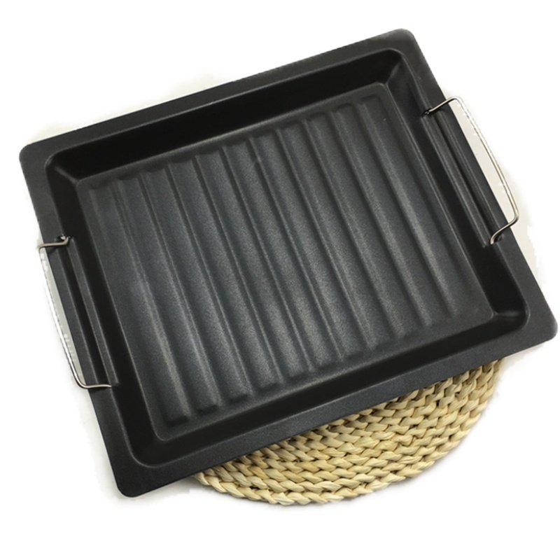 Household Barbecue Plate - Outdoor Enamel Non-Stick Grill Pan with BBQ ...