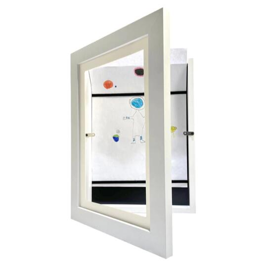 A4 Magnetic Flip Frame - 150 Sheet Kids Art Display - Wooden Photo Frame