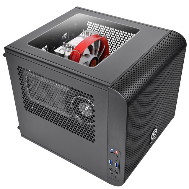 Tt desktop computer itx mini chassis Core V1 flat motherboard ATX power ...