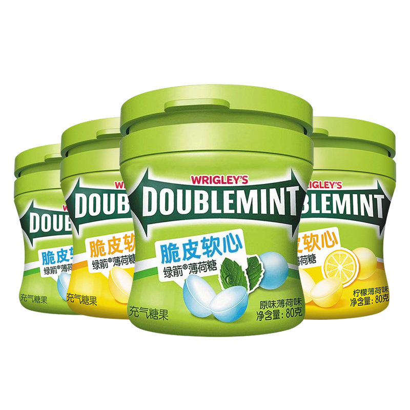 Žvýkačky Wrigley's Doublemint Green Arrow Mint 80g - Měkké jádro, svěží ...