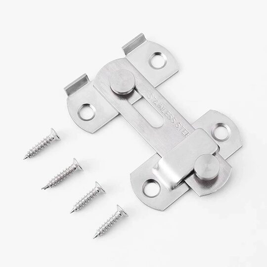 No Punching Stainless Steel Hasp Lock Adhesive Push-Pull Old-Fashioned