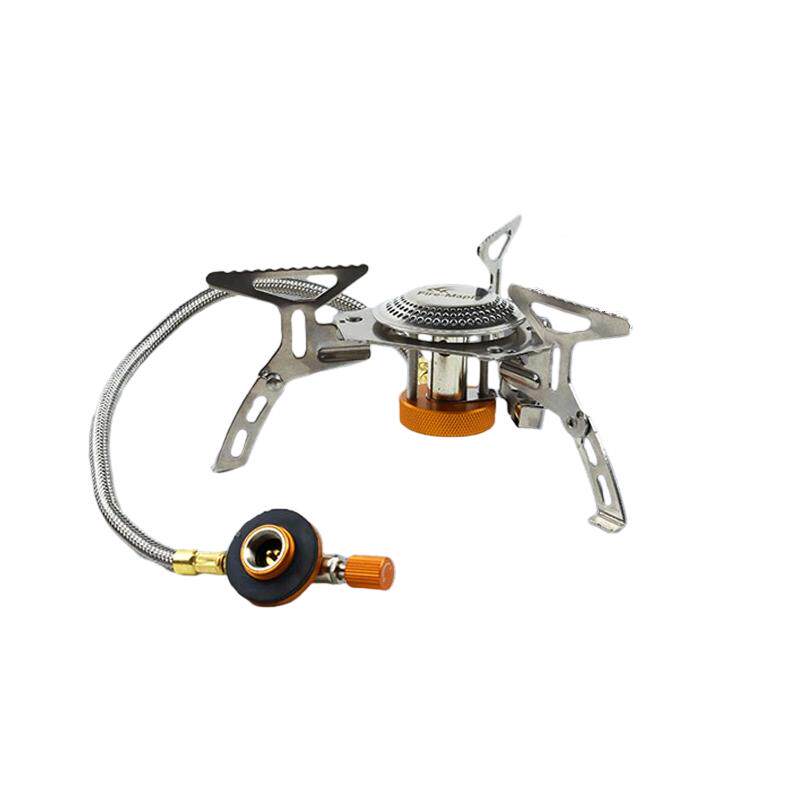 موقد نار القيقب الخارجي - موقد غاز للنزهة مع إبريق شاي وأواني الطبخ