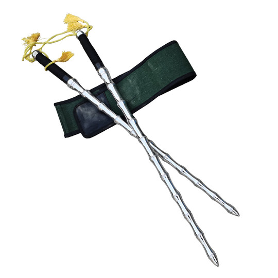 Steel Whip God Whip Bamboo Solid Double Mace Weapon Qin Qiong Whip