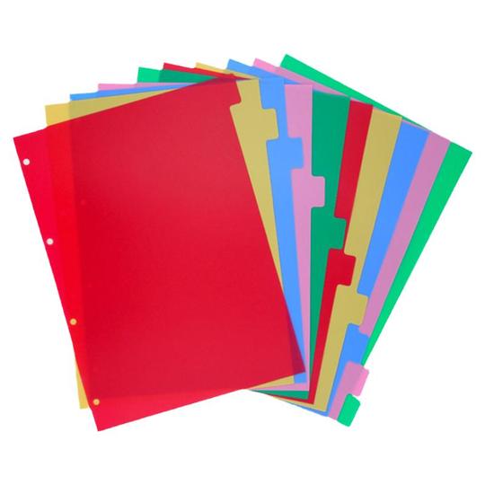 Sea Dream A4 Index Dividers - 8 Tab Color Classification - 100 Sheets