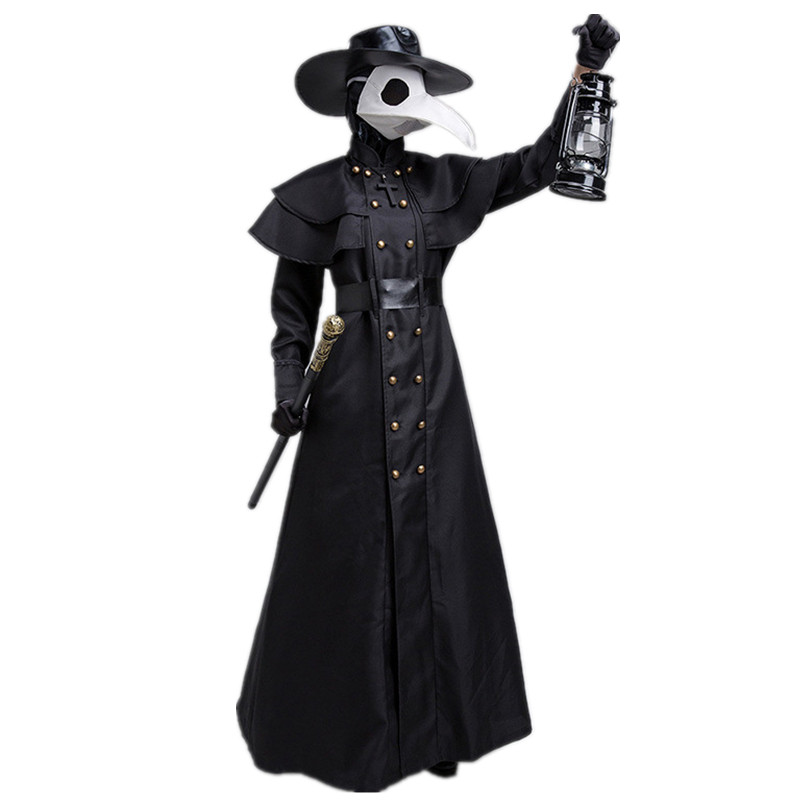 Medieval Steampunk Plague Doctor Crow Mask Costume Set