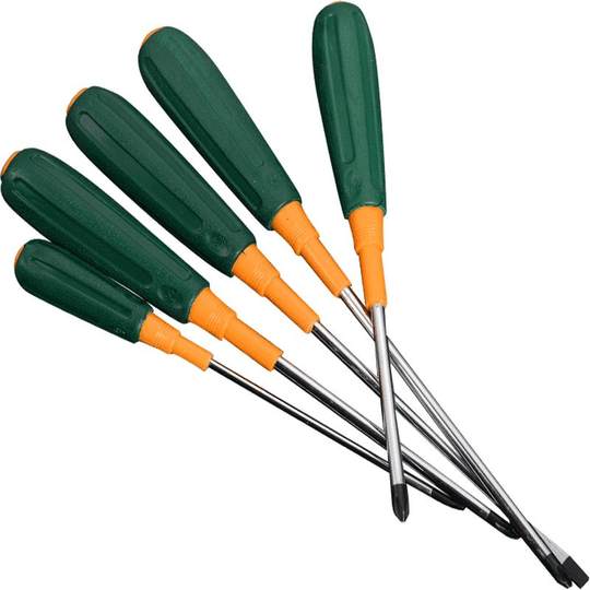 Green Forest Triangular Screwdriver Set with Various Shapes