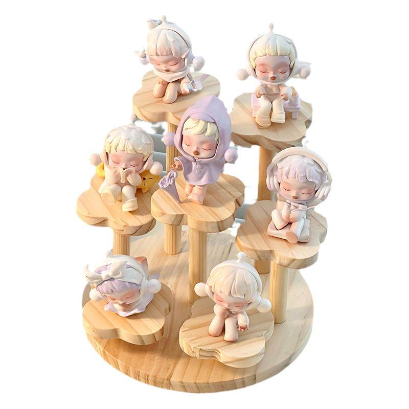Estante de Exhibición de Figuras de Madera - Compatible con Pop Mart ...