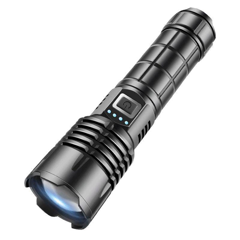 Rechargeable Long-Range Flashlight with Laser - Strong and Portable
