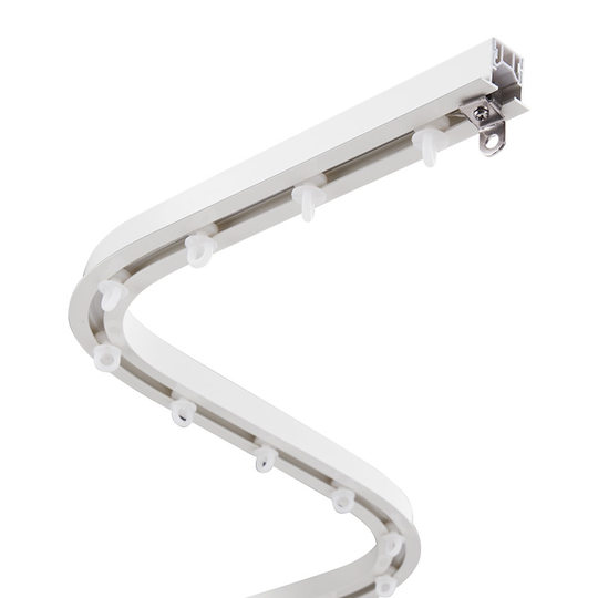 Rail de rideau incurvé invisible pour baies vitrées