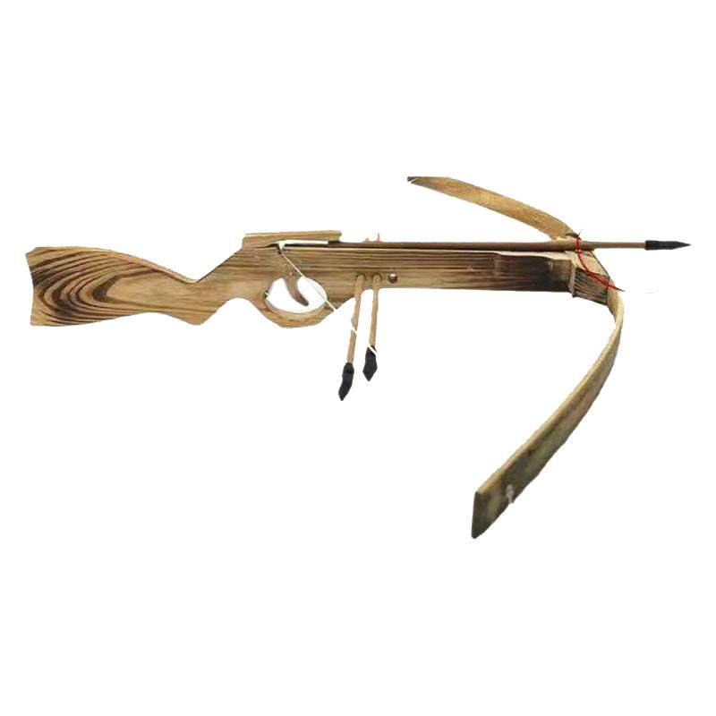 Solid Wood Crossbow - Large Size Bow & Arrow Set for Kids
