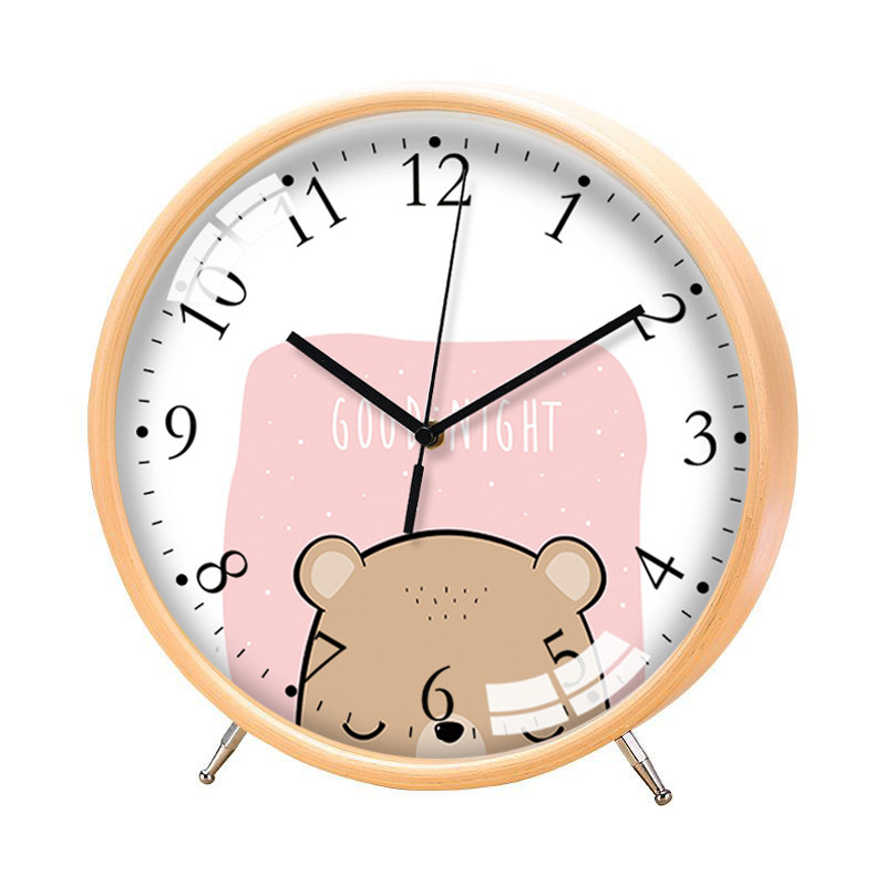 Ceas de masă din lemn masiv de desene animate | ceas cu pendul camera ...