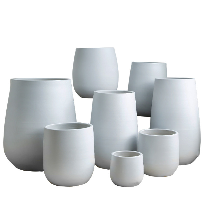 Pasu Bunga Lantai Seramik Jingdezhen - Gaya Nordic, Hitam & Putih